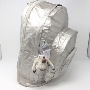 Kipling | Bags | Kipling Harper Backpack Silver Beige Snake | Poshmark